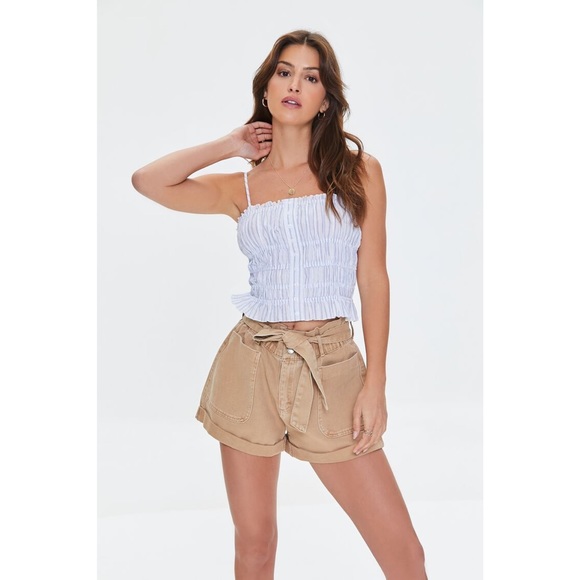 Forever 21 | Tops | Nwt Forever 2 Pinstriped Ruffled Cami | Poshmark